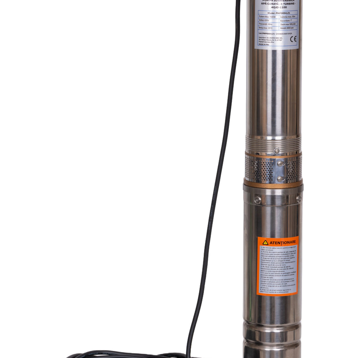 Pompa submersibila apa curata Gospodarul Profesionist 4QJD-1100, 8 turbine - 1100W, cablu 10m ...